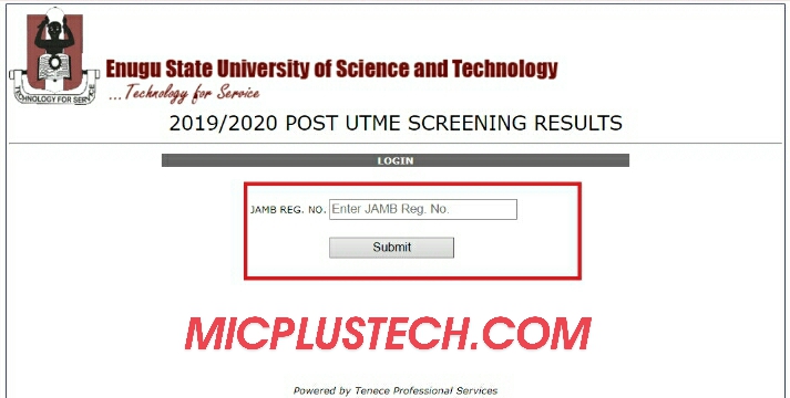 ESUT Post UTME Screening Result for 2020/2021 academic session